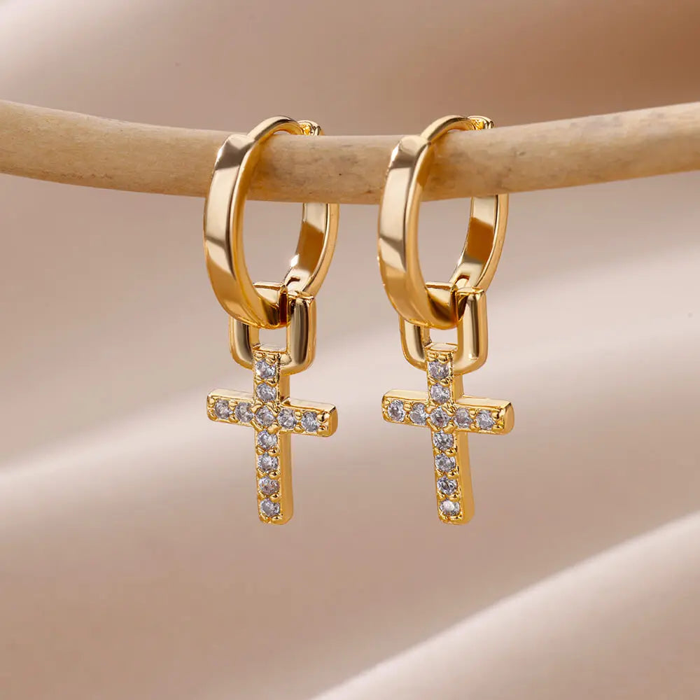 Selah Cross Charm Hoops – jewleryjackandjen