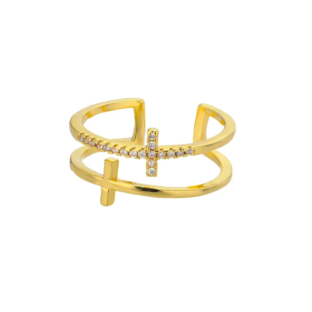 Celara Crossover Cross Ring – jewleryjackandjen