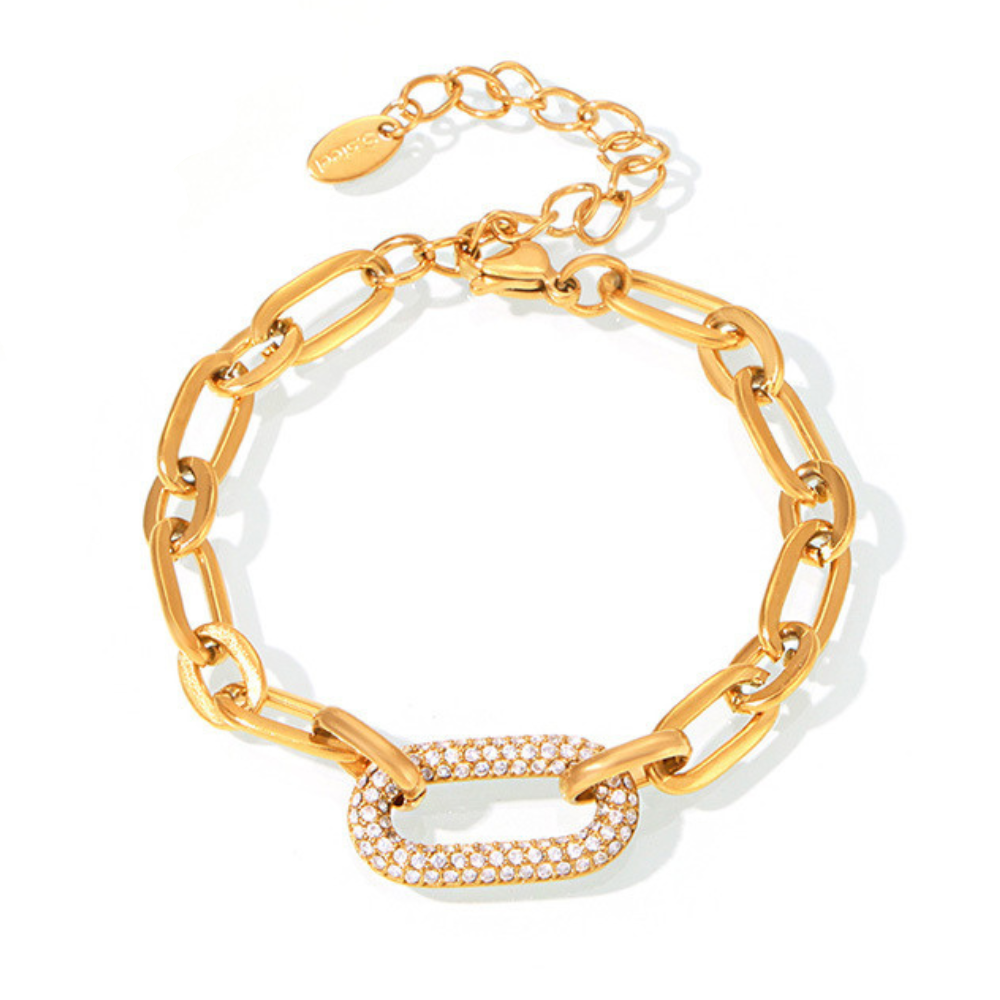 Paved Chunky Chain Link Jewelry Set | Gold – jewleryjackandjen